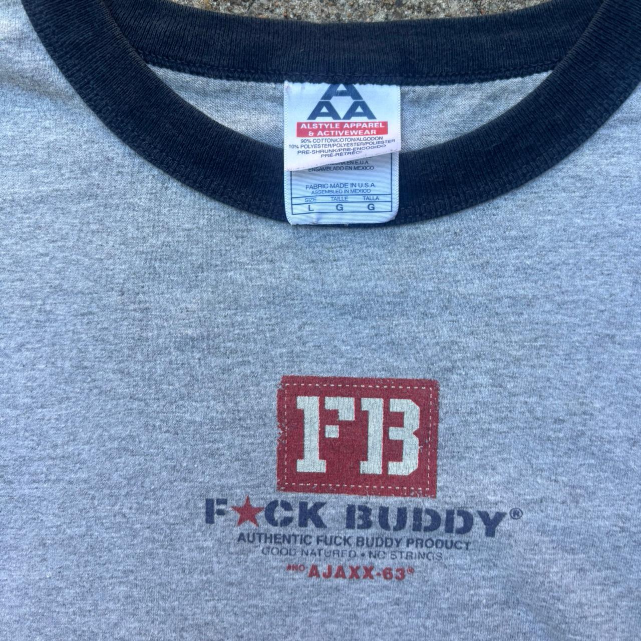 vintage grey F*ck Buddy humor ringer shirt men's... | Depop
