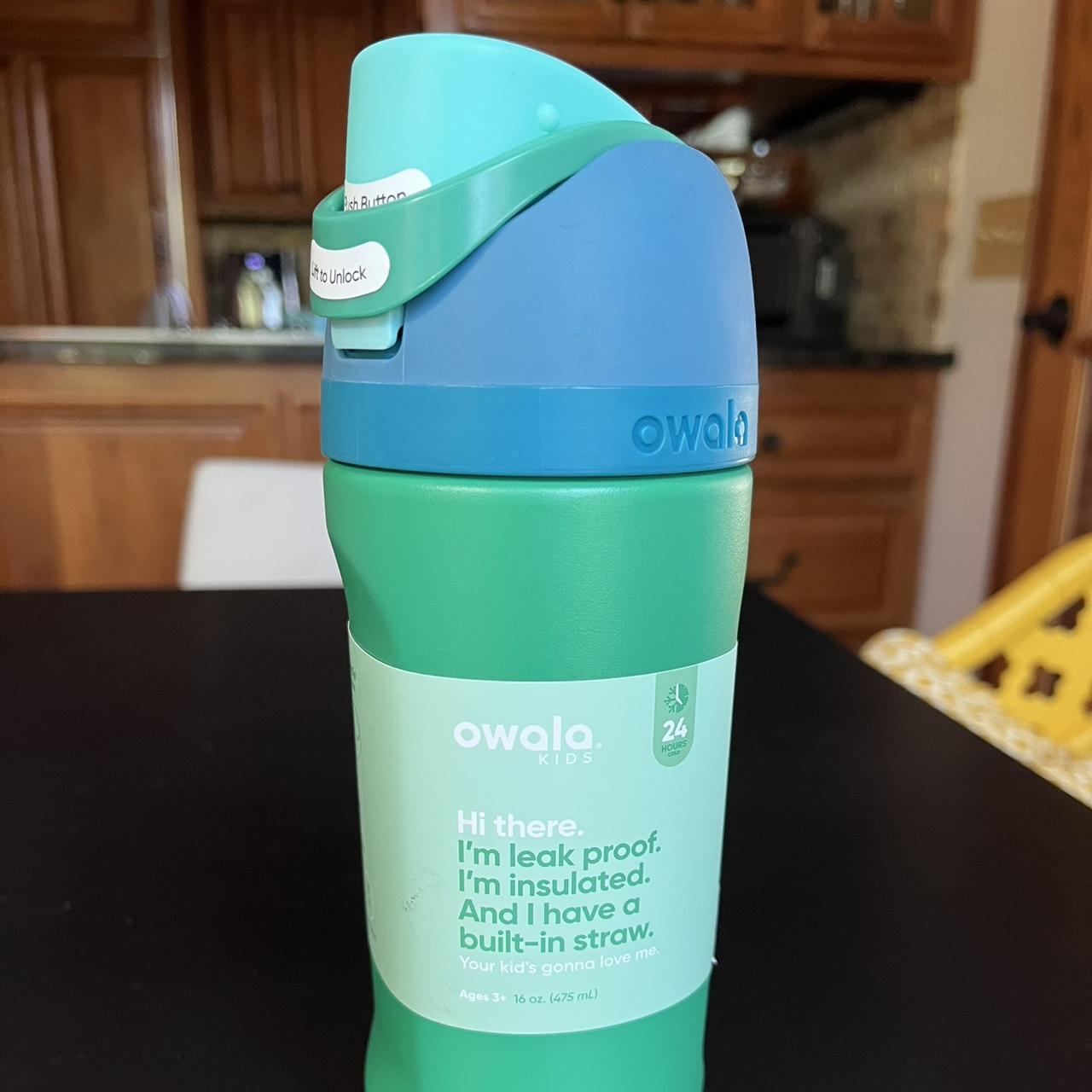 Owala green and blue 16 oz metal insulated water... - Depop