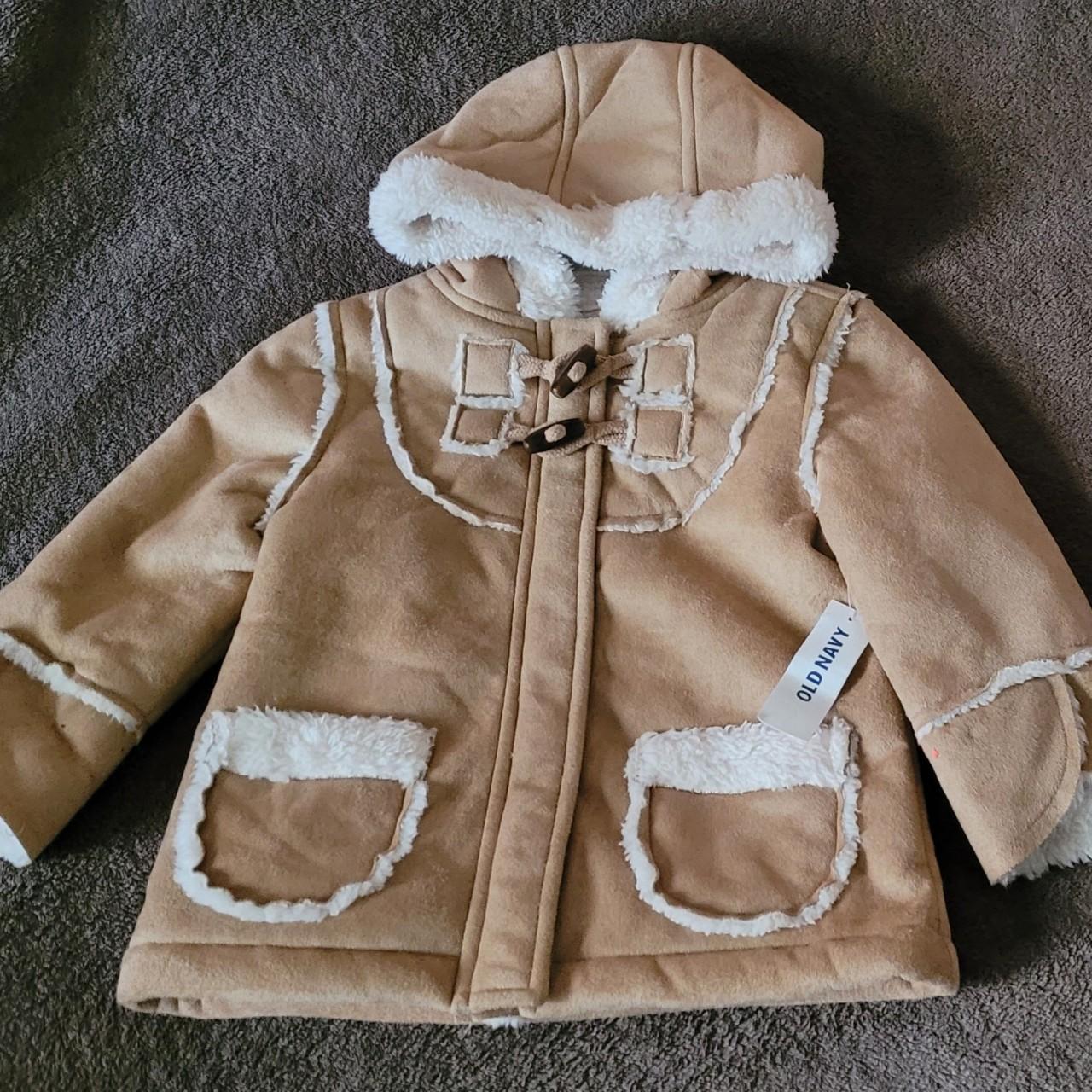 New with tag Old Navy faux fur sherpa coat. Kids... - Depop