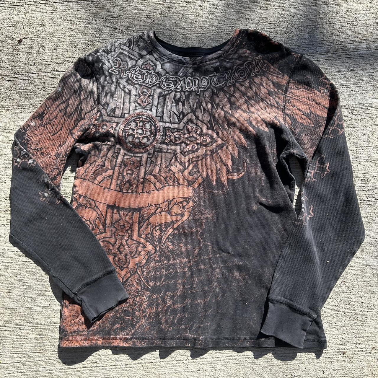 X-Large Affliction like long sleeve Banger design - Depop