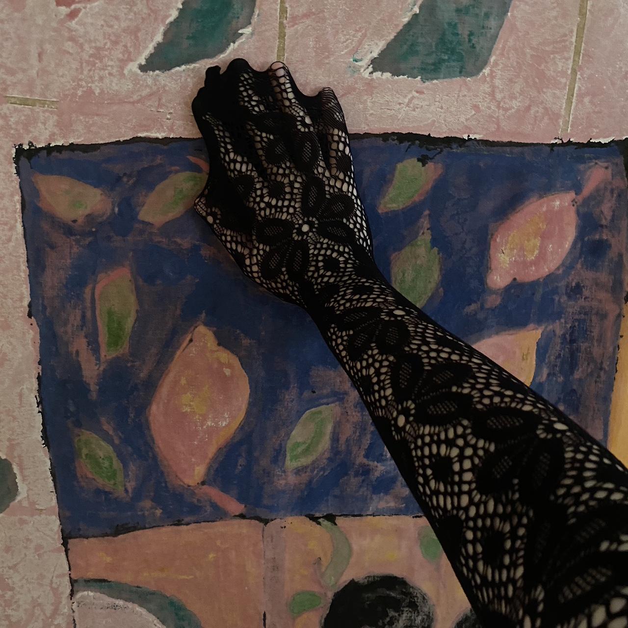 FLEUR POWER STOCKINGS high waisted flower design.... - Depop