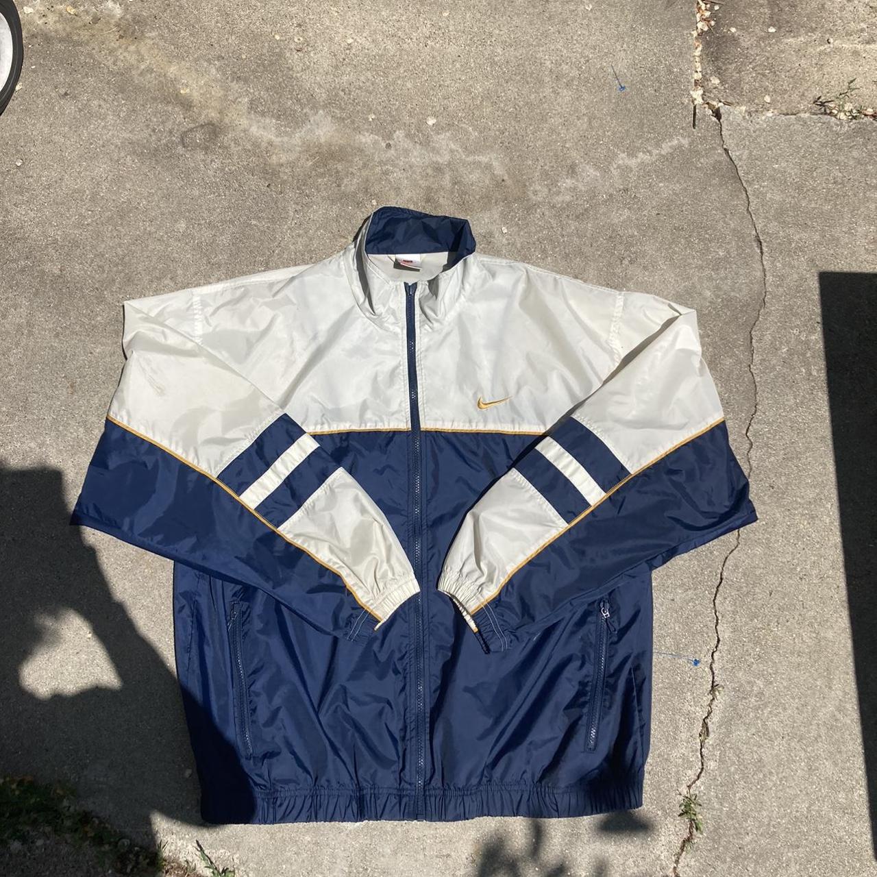 Nike Men's Blue and Gold Jacket | Depop
