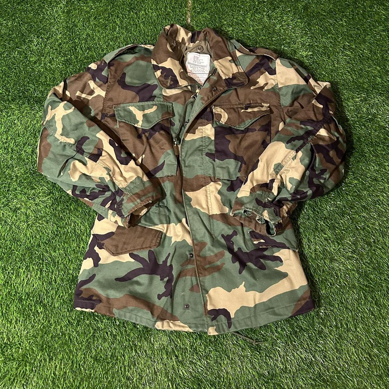 Vintage Army Camo Jacket Made in USA Fits like a... - Depop