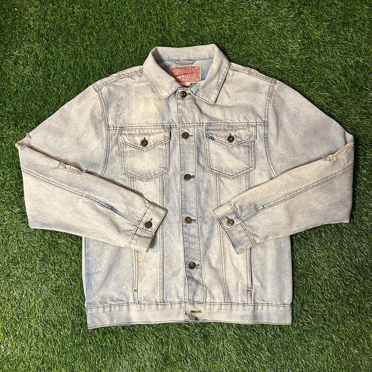 Brooklyn Cloth Co Light Distressed Jean Jacket Nice... - Depop