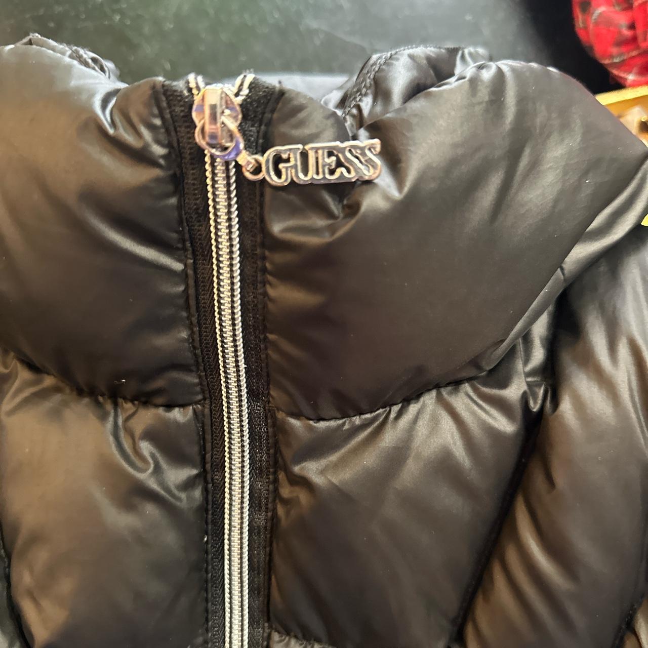 Guess Women’s Puffier Jacket Sz L Black Runs like a... - Depop