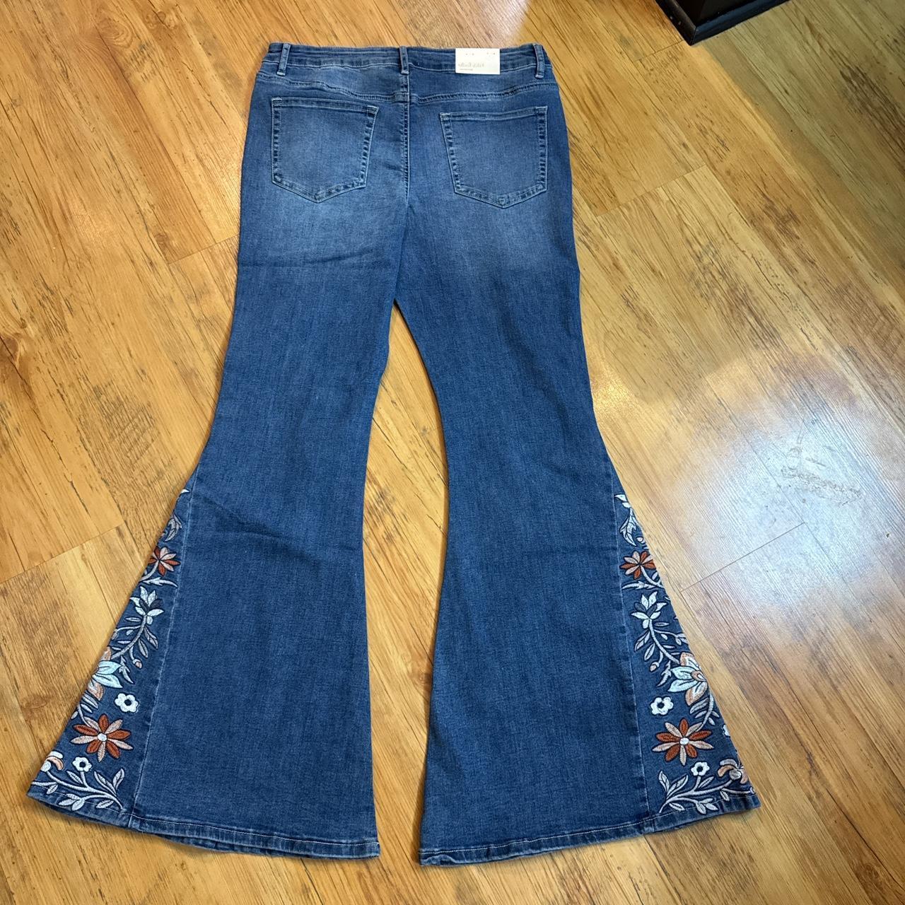 Alter’d state jeans flare embroidered NWT Sz... - Depop