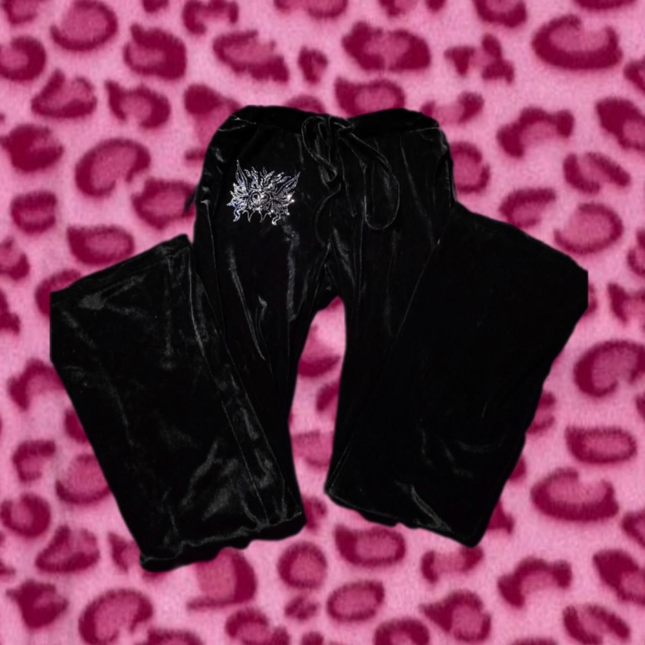 velvet y2k flare sweats 🎲🖤 - very hot! i didn't like... - Depop