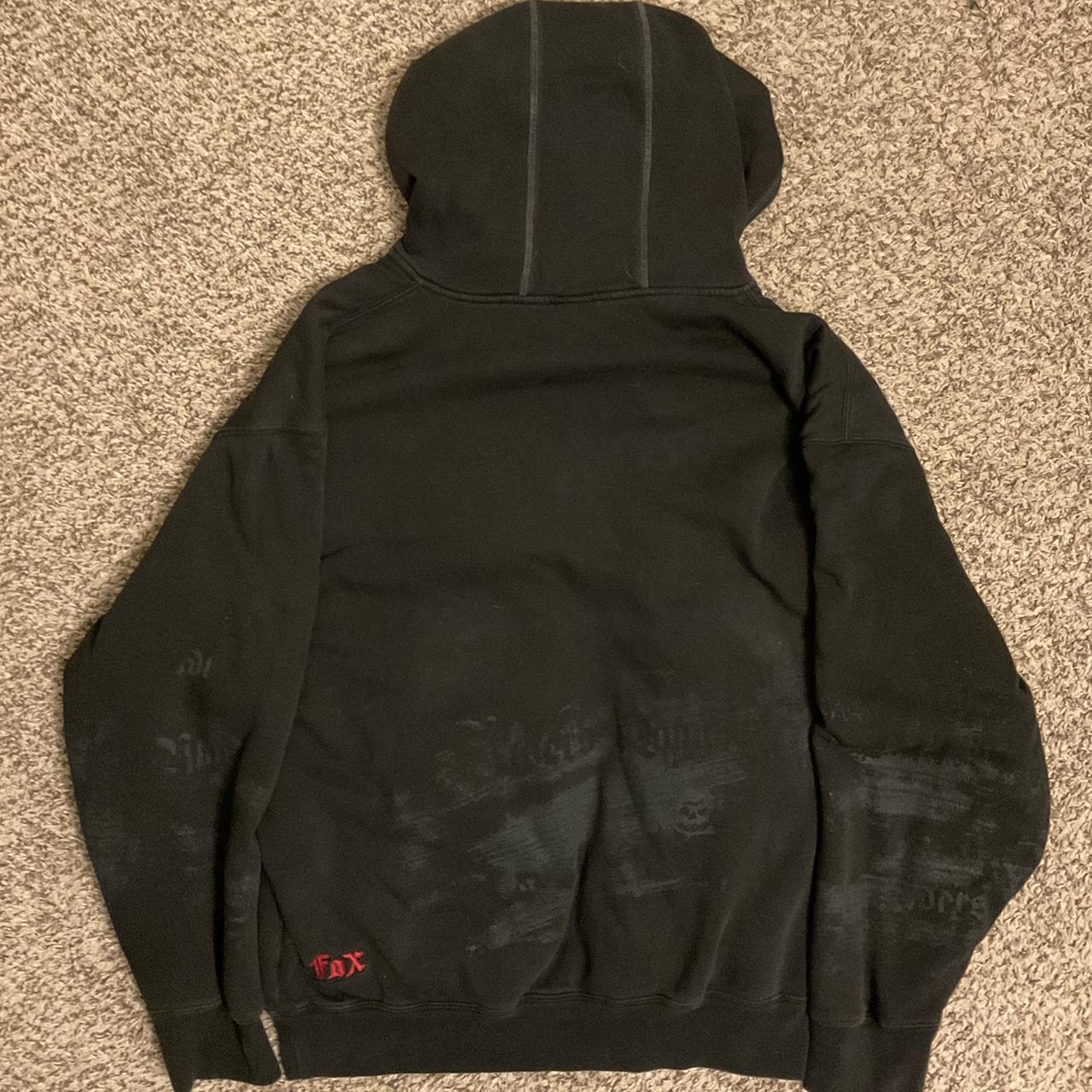 Fox Racing Men's Black and Red Hoodie | Depop