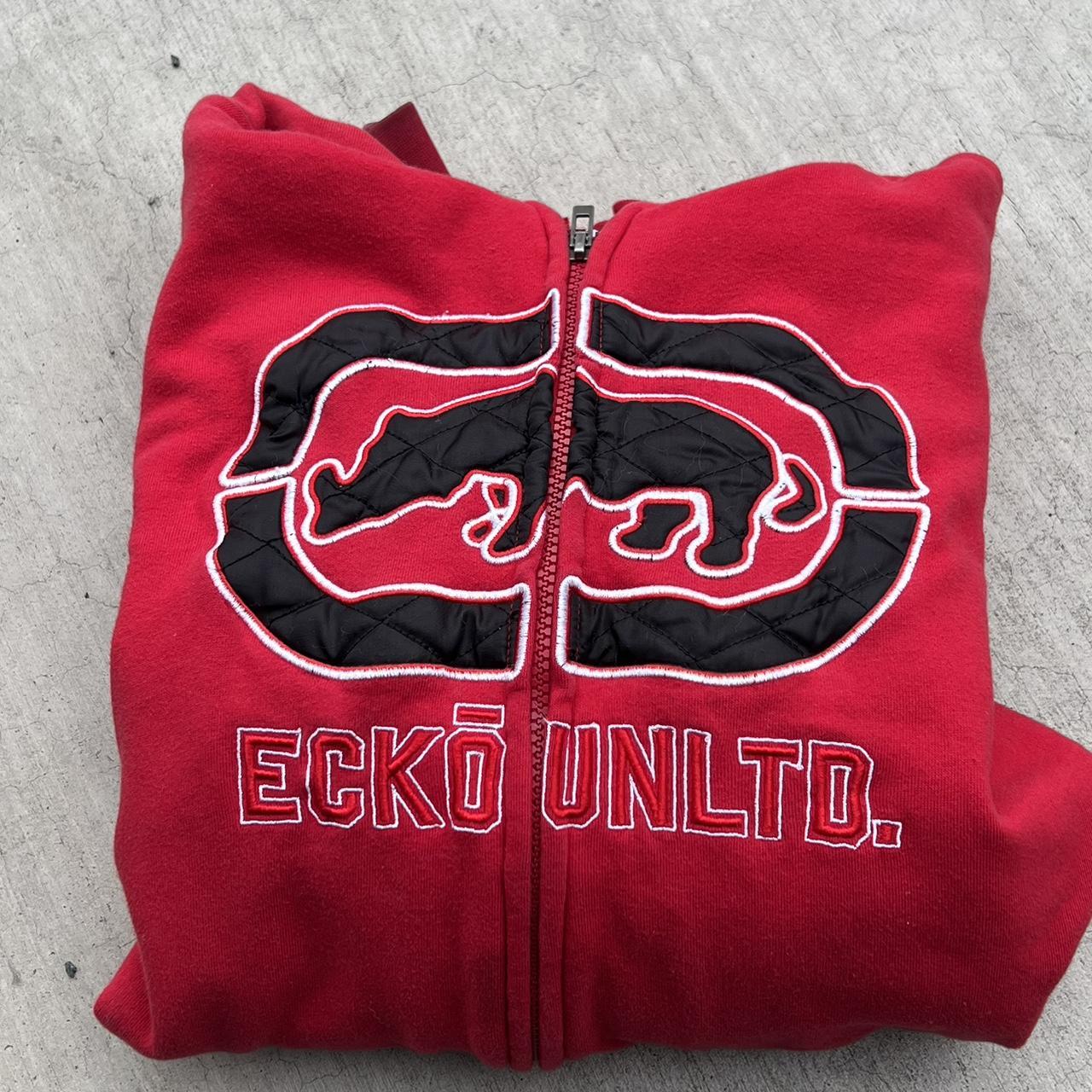 Red Ecko zip up size XL - Depop