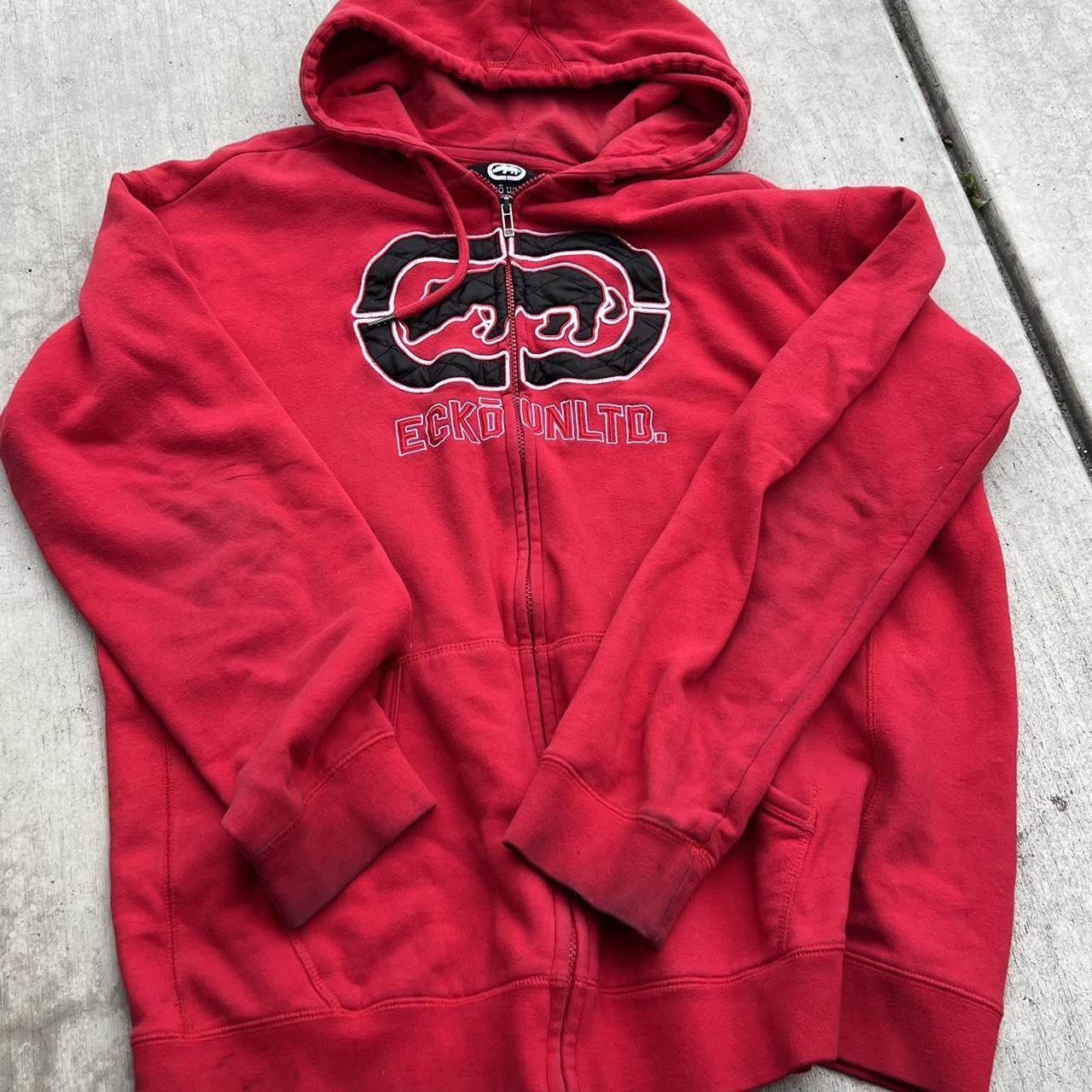 Red Ecko zip up size XL - Depop