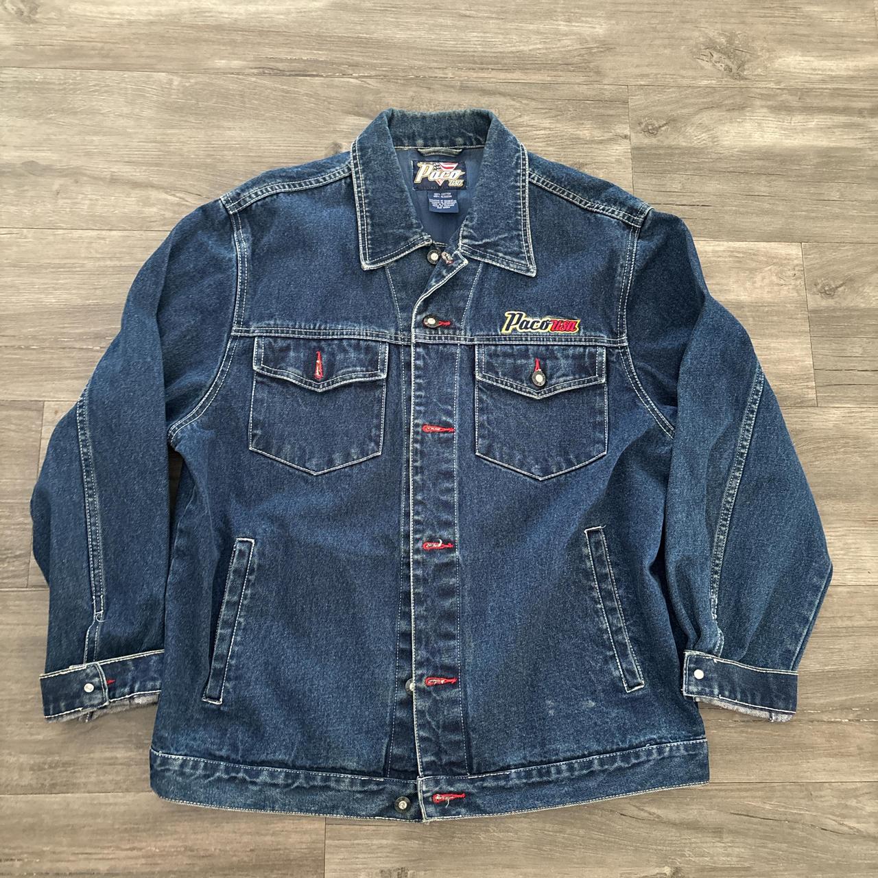 vintage y2k paco jeans denim jacket nice blue wash... - Depop