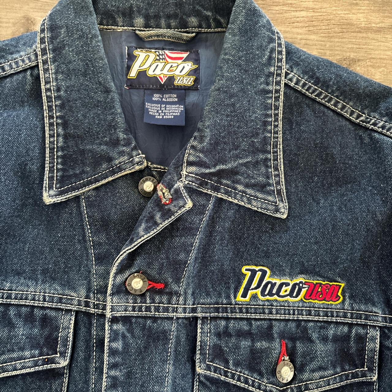 vintage y2k paco jeans denim jacket nice blue wash... - Depop