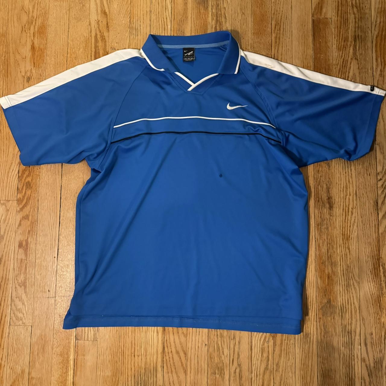 Vintage Nike ANDRE AGASSI Shirt Mens Blue Tennis... - Depop