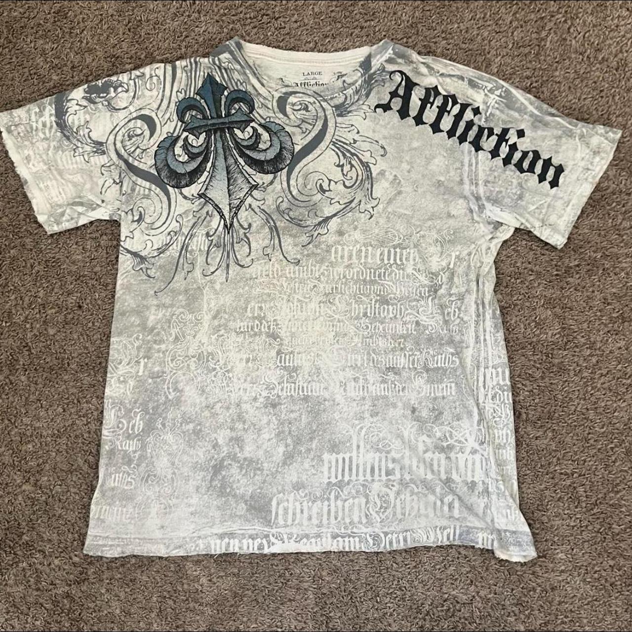 NO PAYPAL‼️ - y2k vintage affliction cross shirt... - Depop