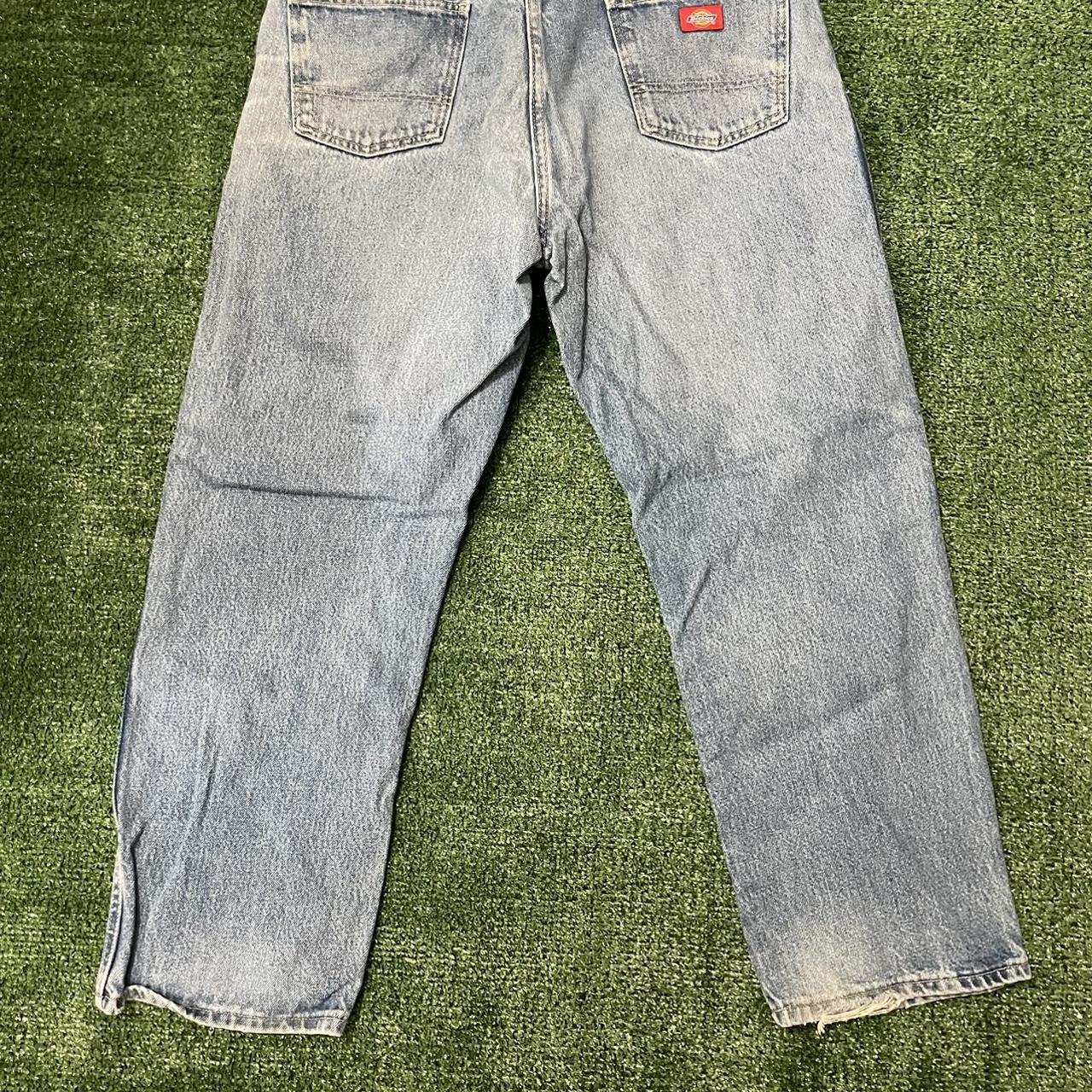 Dope Dickies Red Patch Jeans! Size 38x30.... - Depop