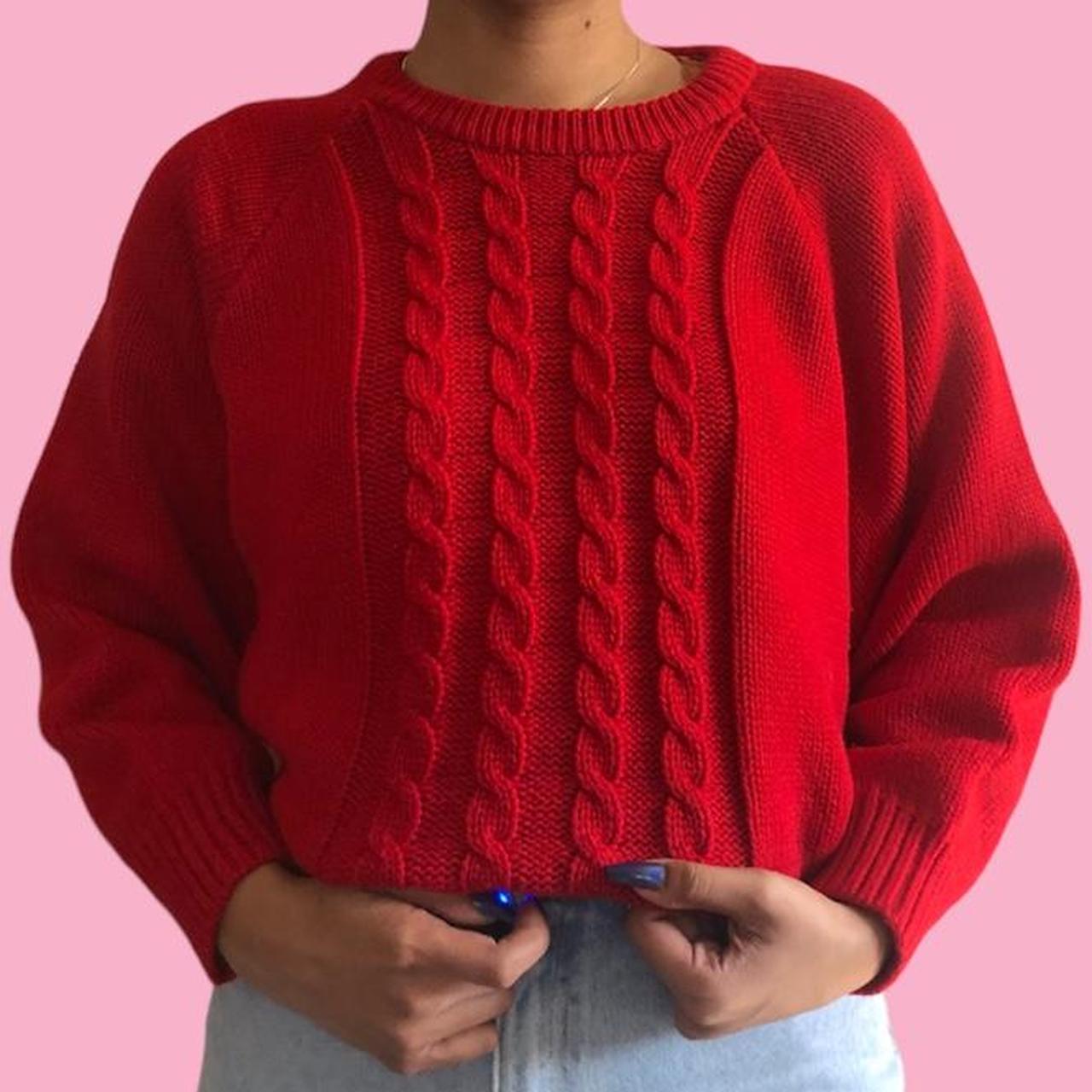 Vintage 1987 gorgeous red acrylic sweater 🌹🍒 so... - Depop