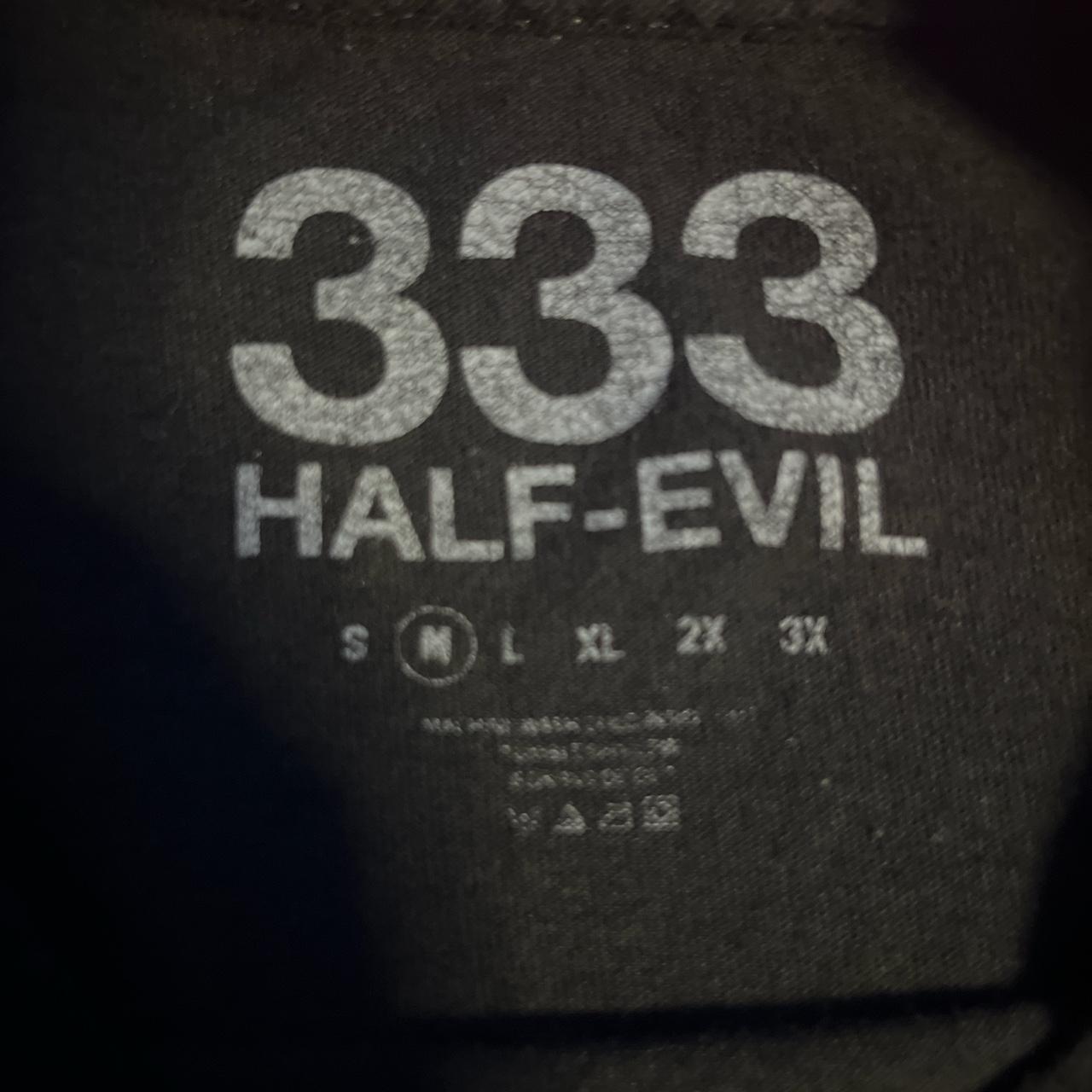 333 Half Evil death comes in threes tee - Depop