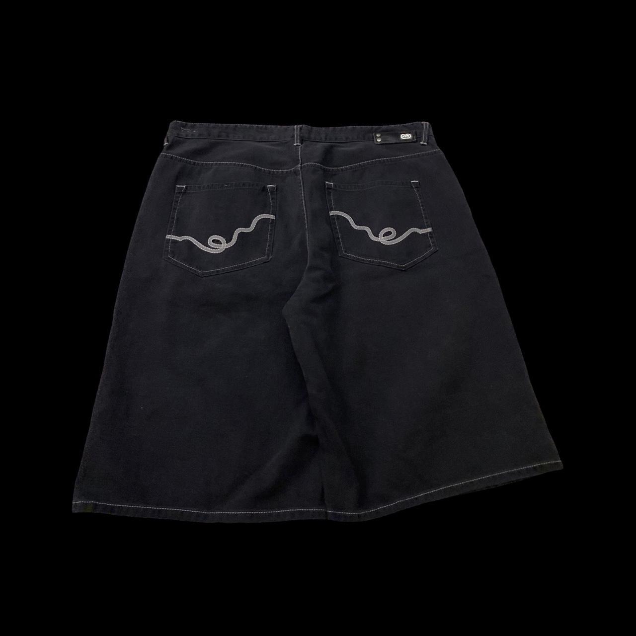 clean all black pair of baggy ecko jorts. back... | Depop