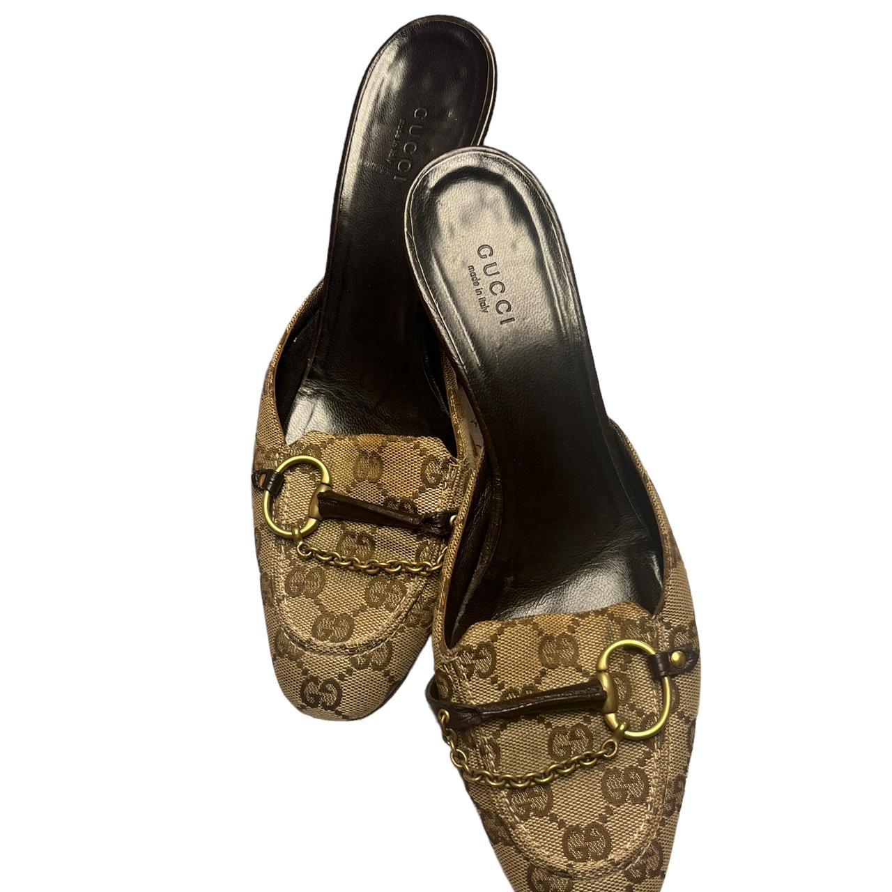 Gucci Women's Brown and Tan Mules | Depop