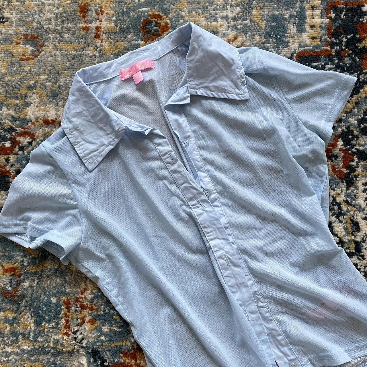 Sugar Thrillz Women's Blue Blouse | Depop
