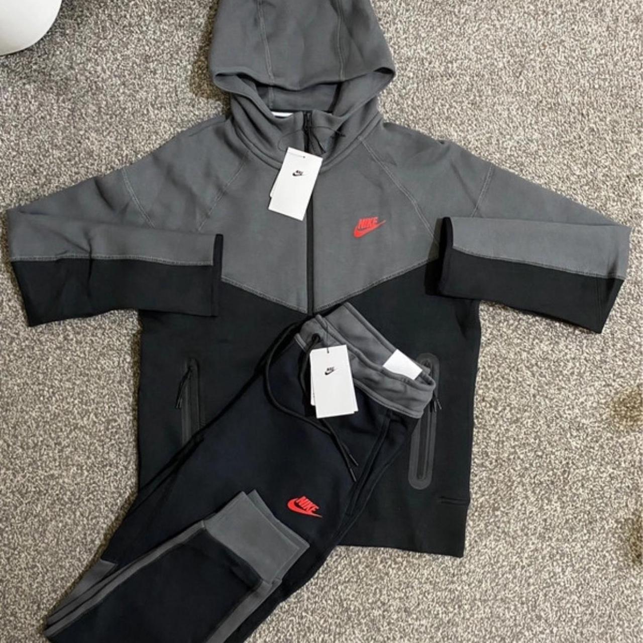 Nike Tech Fleece Set - Black & Red (New Season All... | Depop