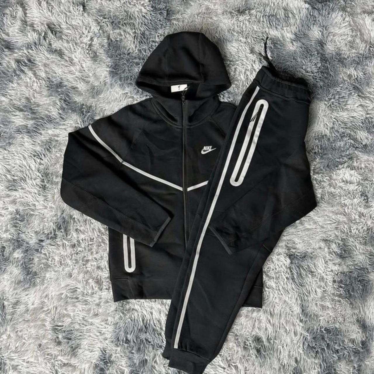 Nike Tech Fleece Set - Black Reflective (New... | Depop