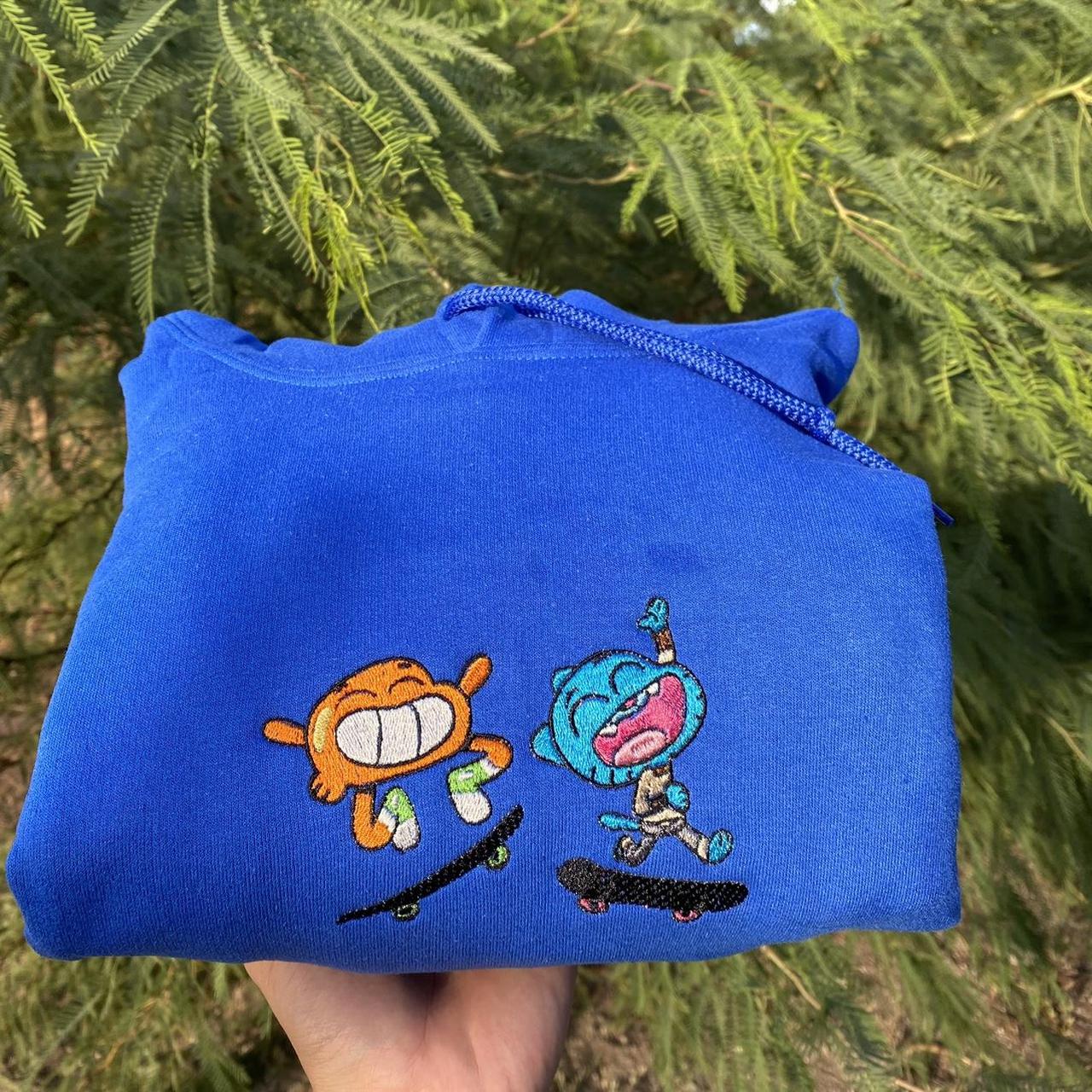 Gumball And Darwin Embroidered Hoodie 🛹 Professionally Depop