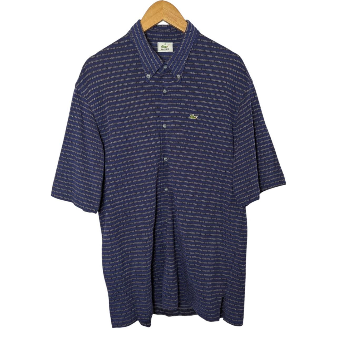 Lacoste, Devanlay, Vintage, Navy Blue and Cream Dot... | Depop