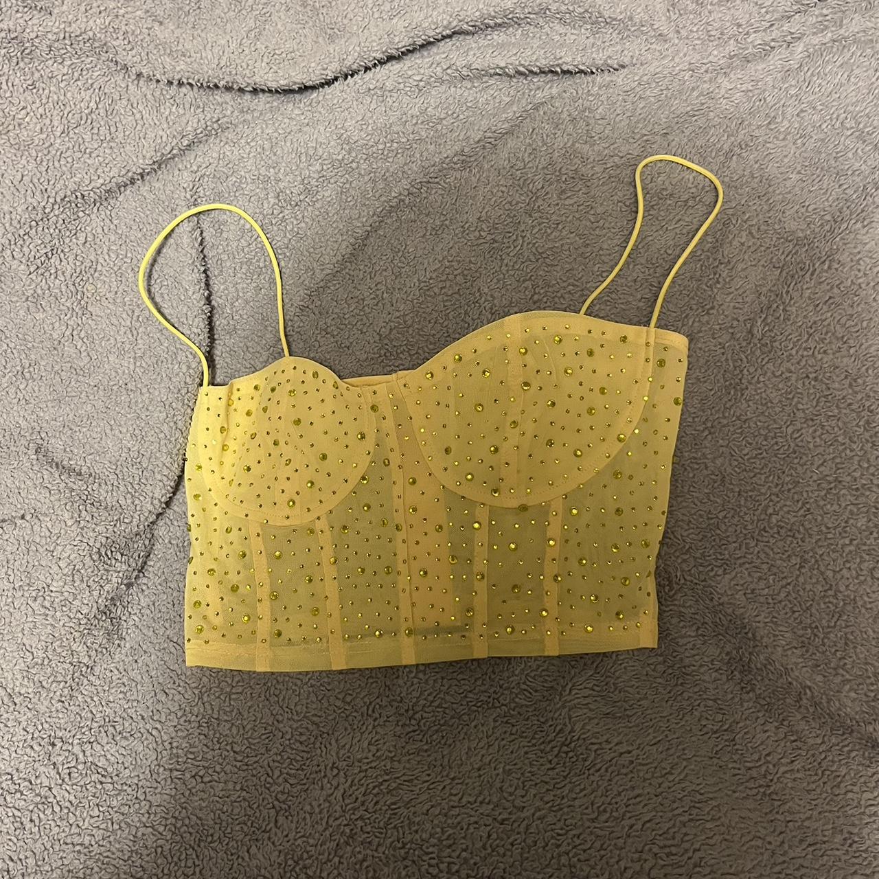 Yellow corset top new with out tags - Depop