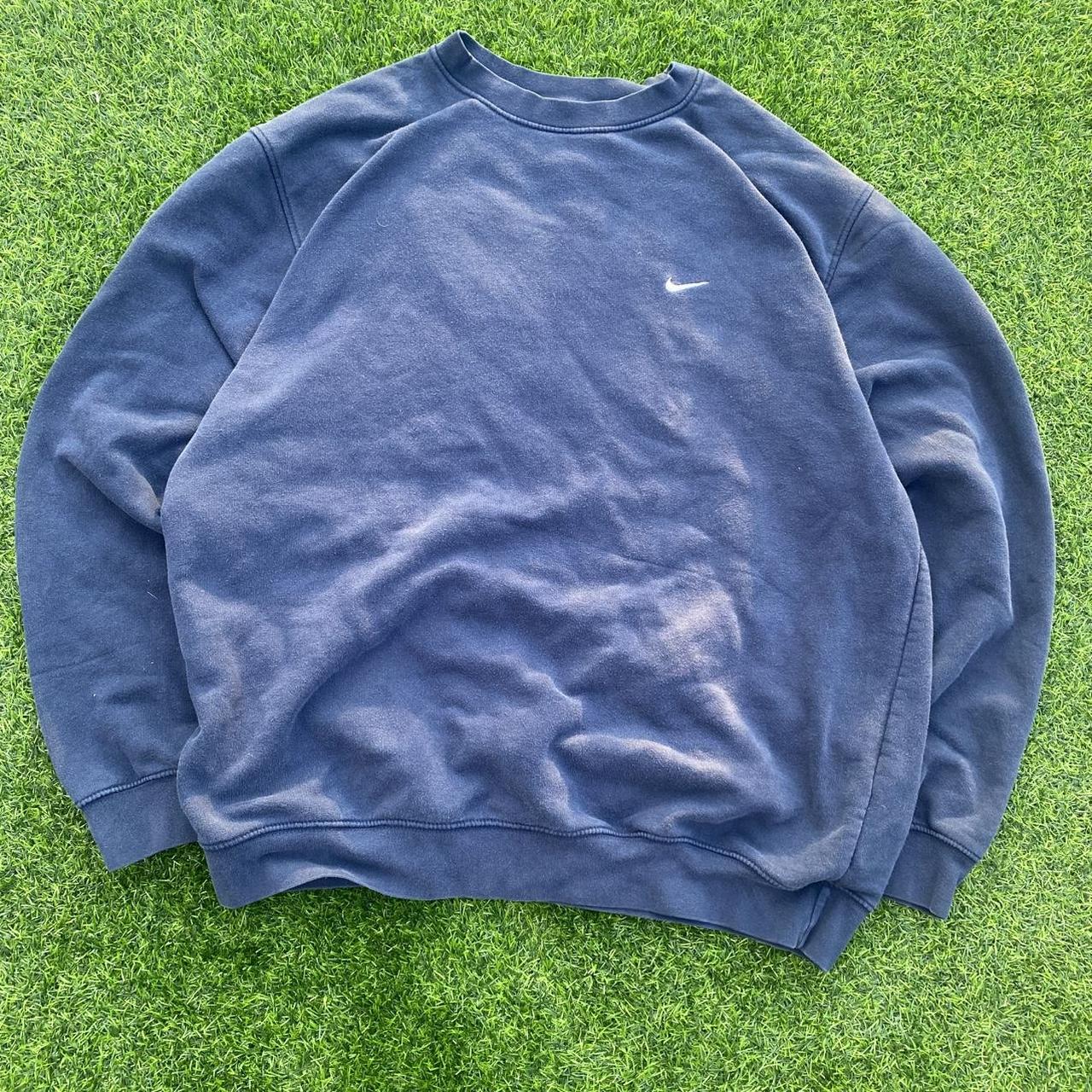Vintage Navy Blue Nike Crewneck Sweatshirt Tagged... | Depop