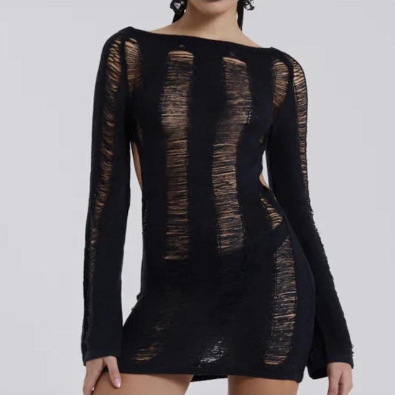jaded london shredded dress hardly worn and in good... - Depop