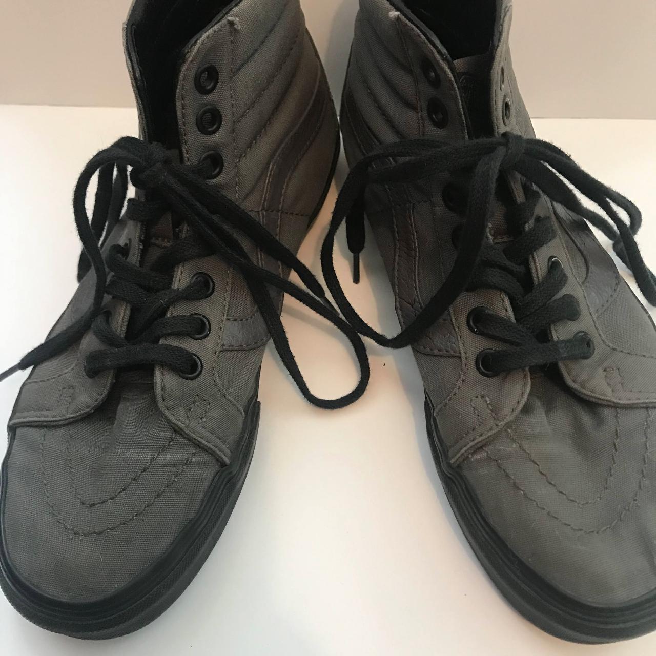 Sk8-Hi Vans, Grey Hightop Sneakers, Unisex, Men's 6,... - Depop