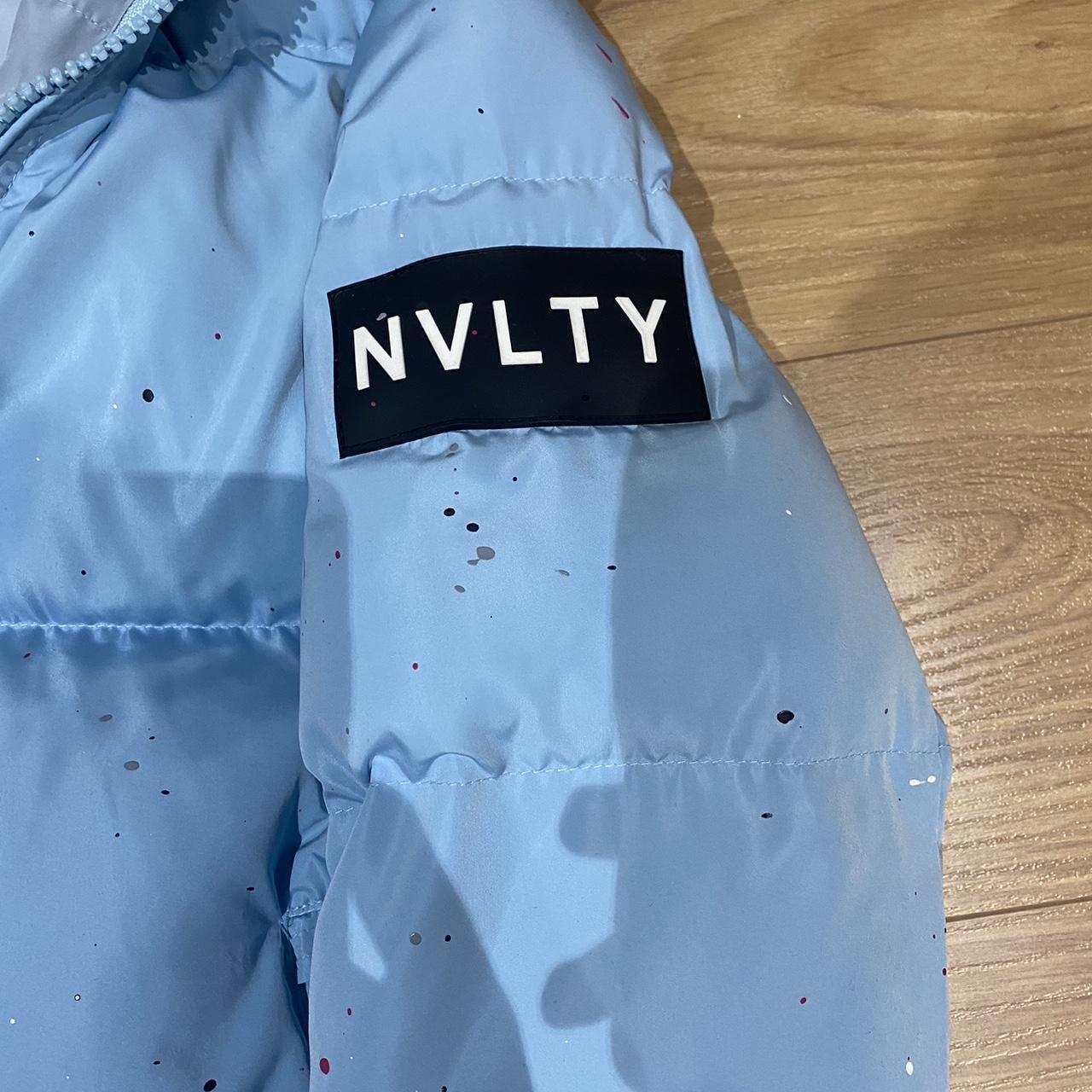 NVLTY PUFFER JACKET - Light Blue Worn a few times... - Depop