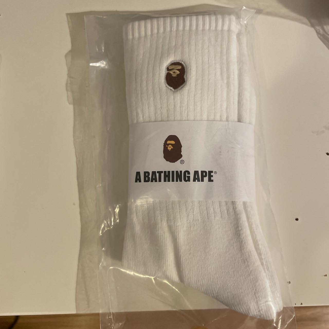 A bathing ape white socks BAPE socks Same day... - Depop