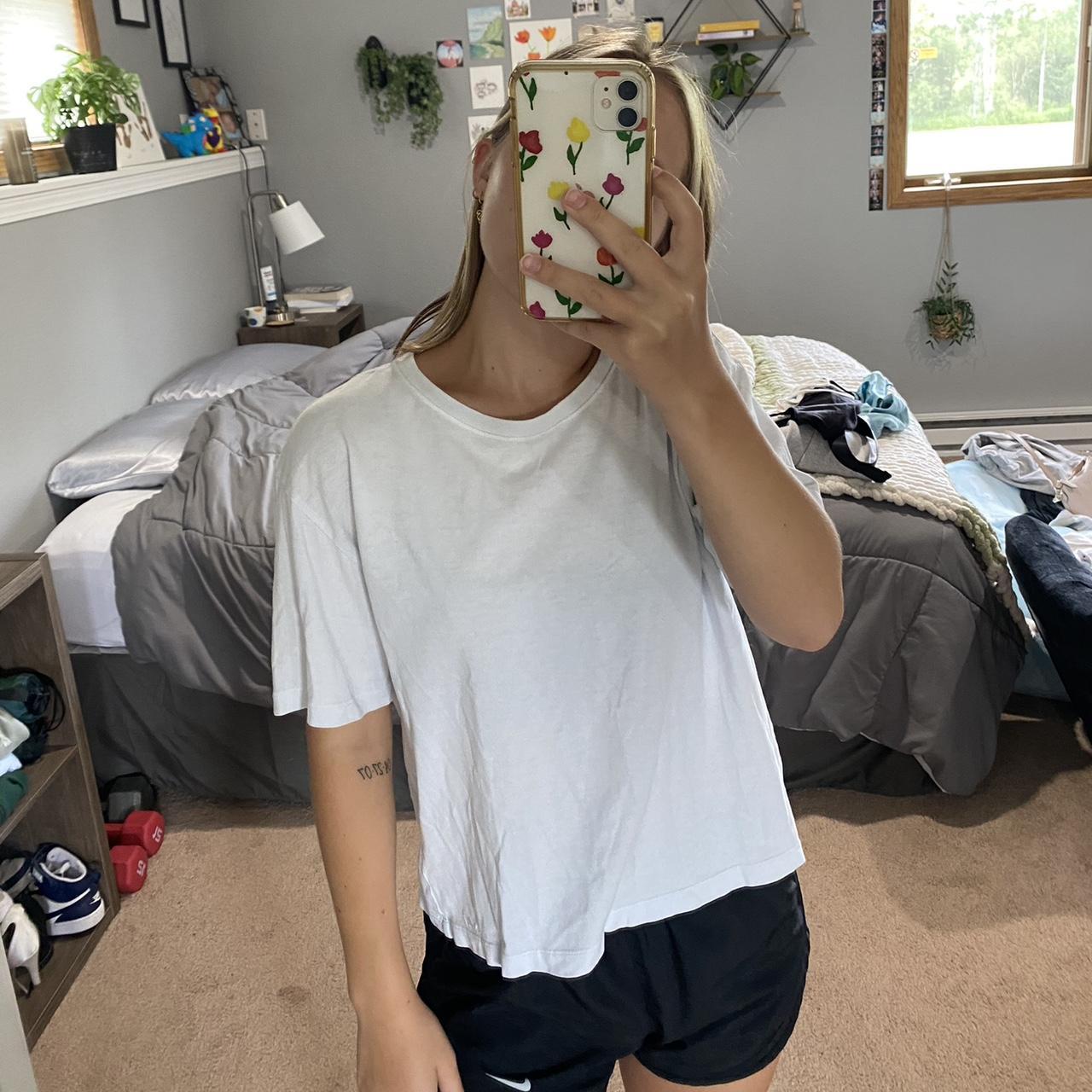 Light blue, almost white, tshirt - Depop