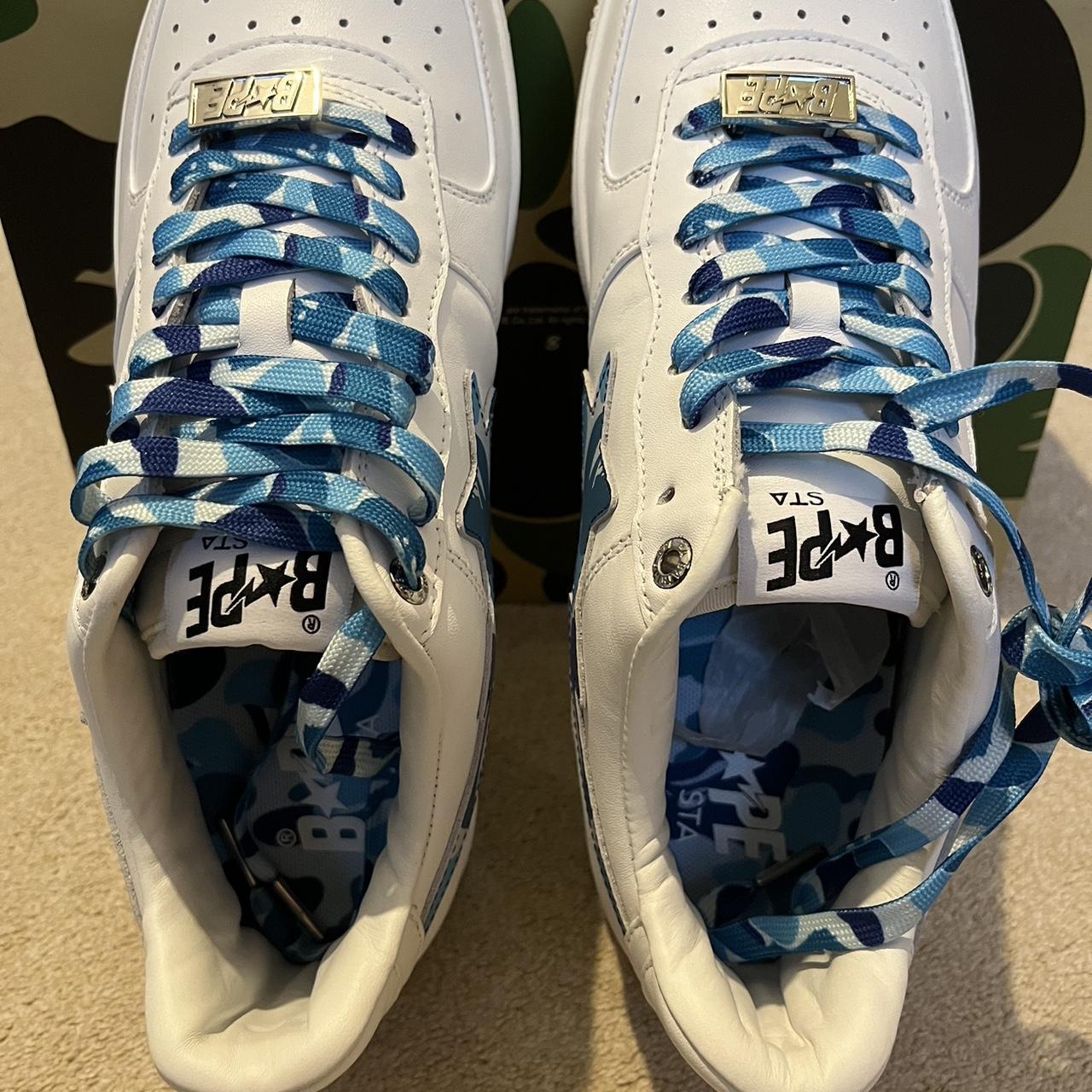Bape bapesta’s abc camo blue trainers size UK... - Depop