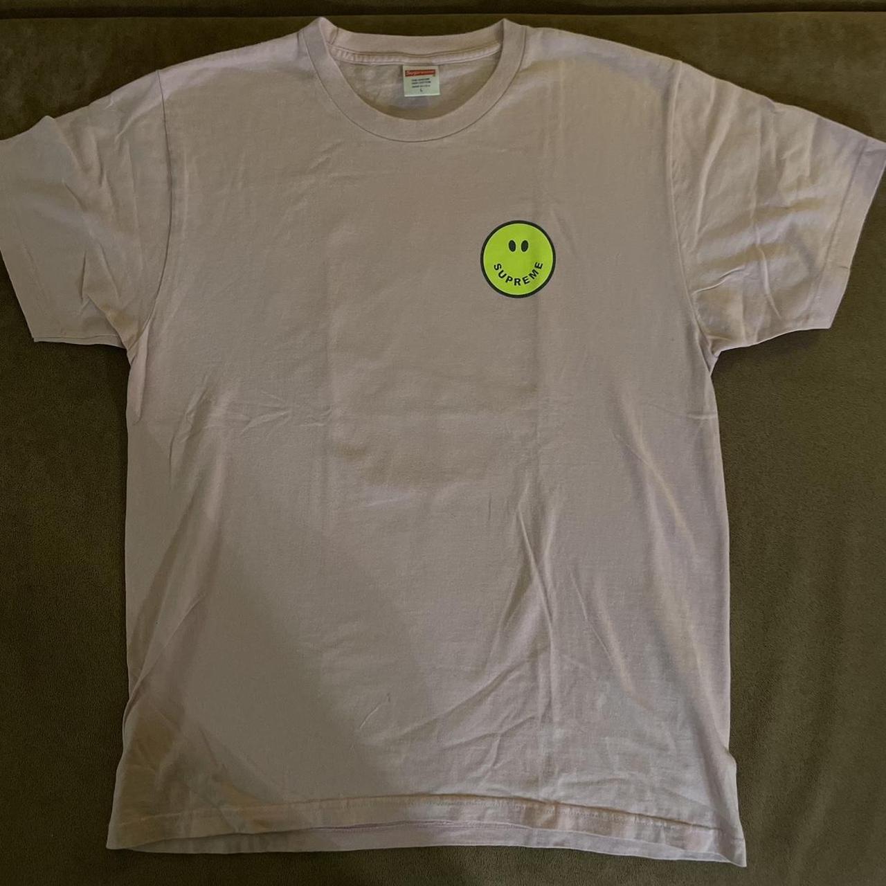 Supreme pink whatever smiley face Tshirt. Good... - Depop
