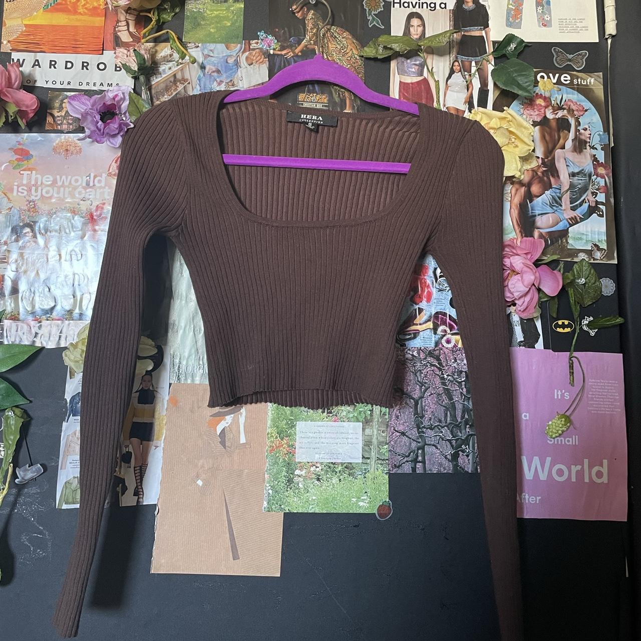 Hera London Women's Brown Crop-top | Depop