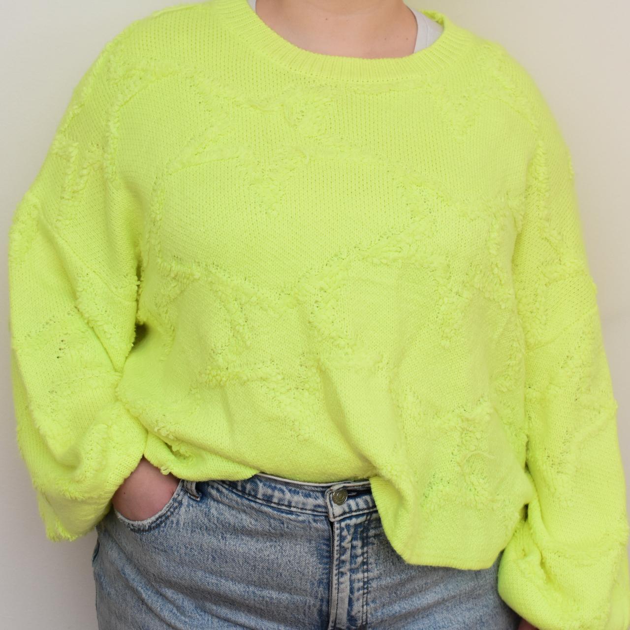 Women's Green and Yellow Jumper | Depop