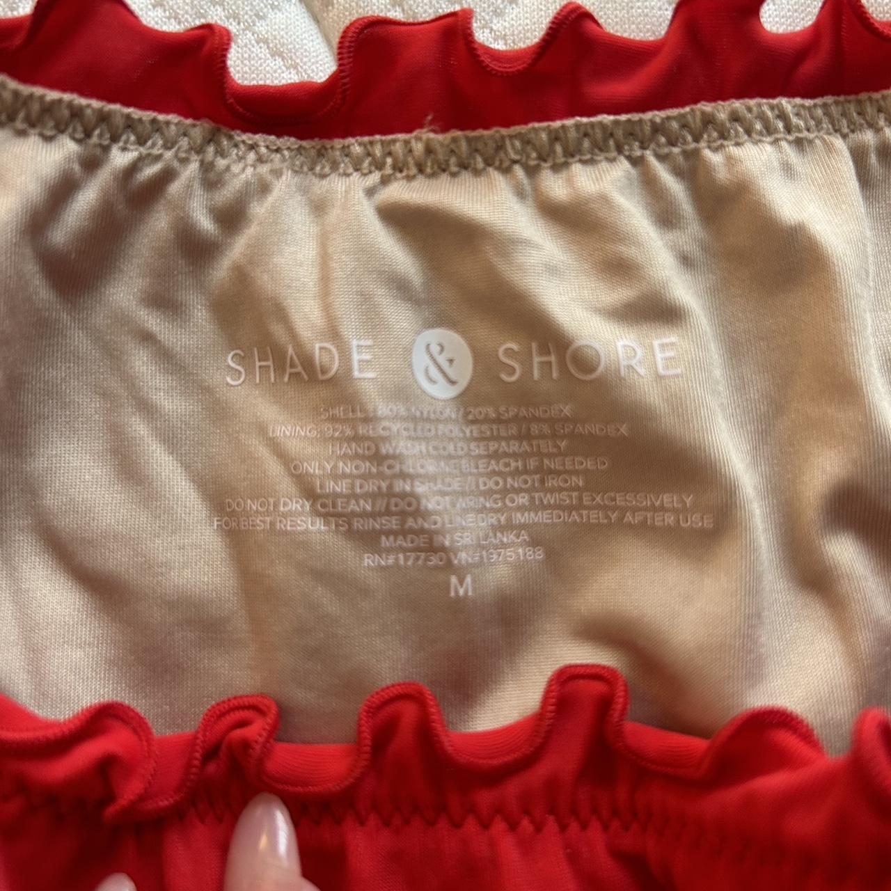 Red bikini top with fringe and red ruffle bottoms.... - Depop