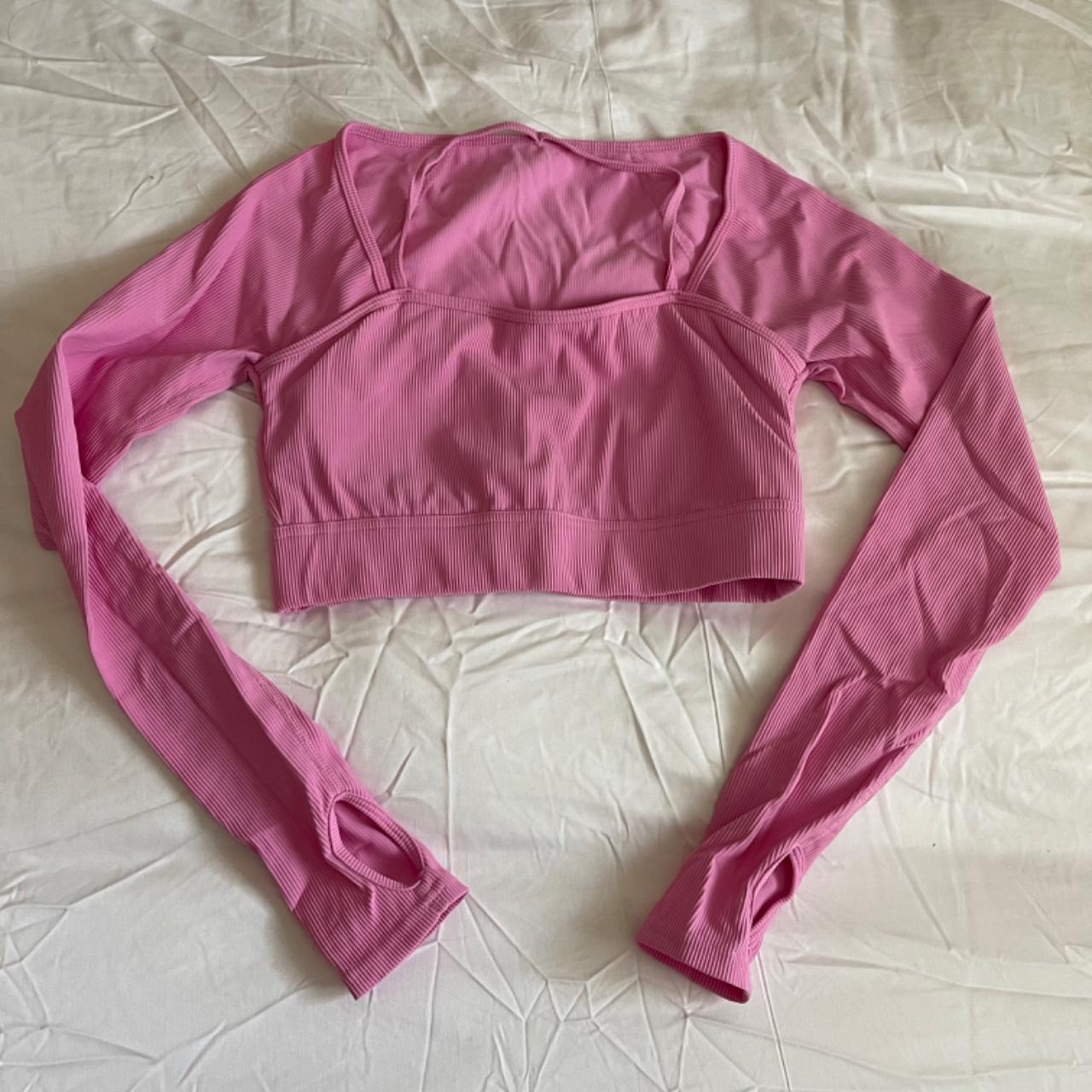 halara pink long sleeve work out crop top💕 ⚠️PLEASE... - Depop