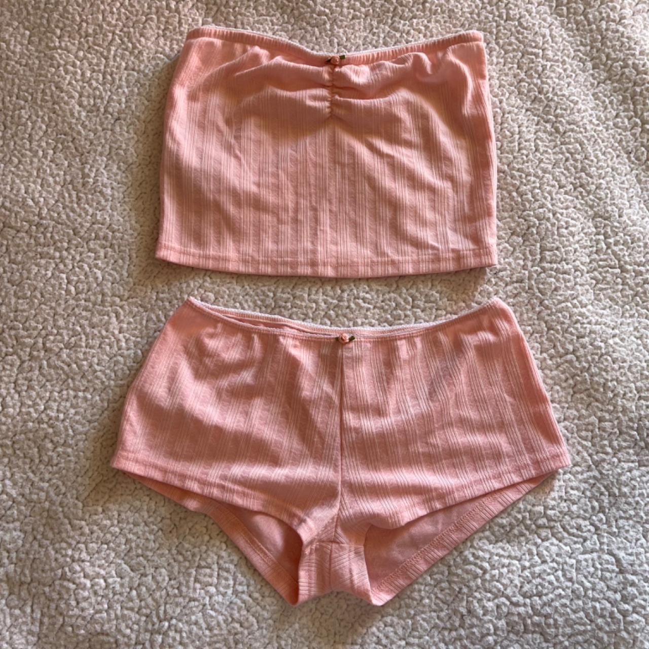 edikted pink pointelle set 🎀 💋 size small 💋 comes... - Depop