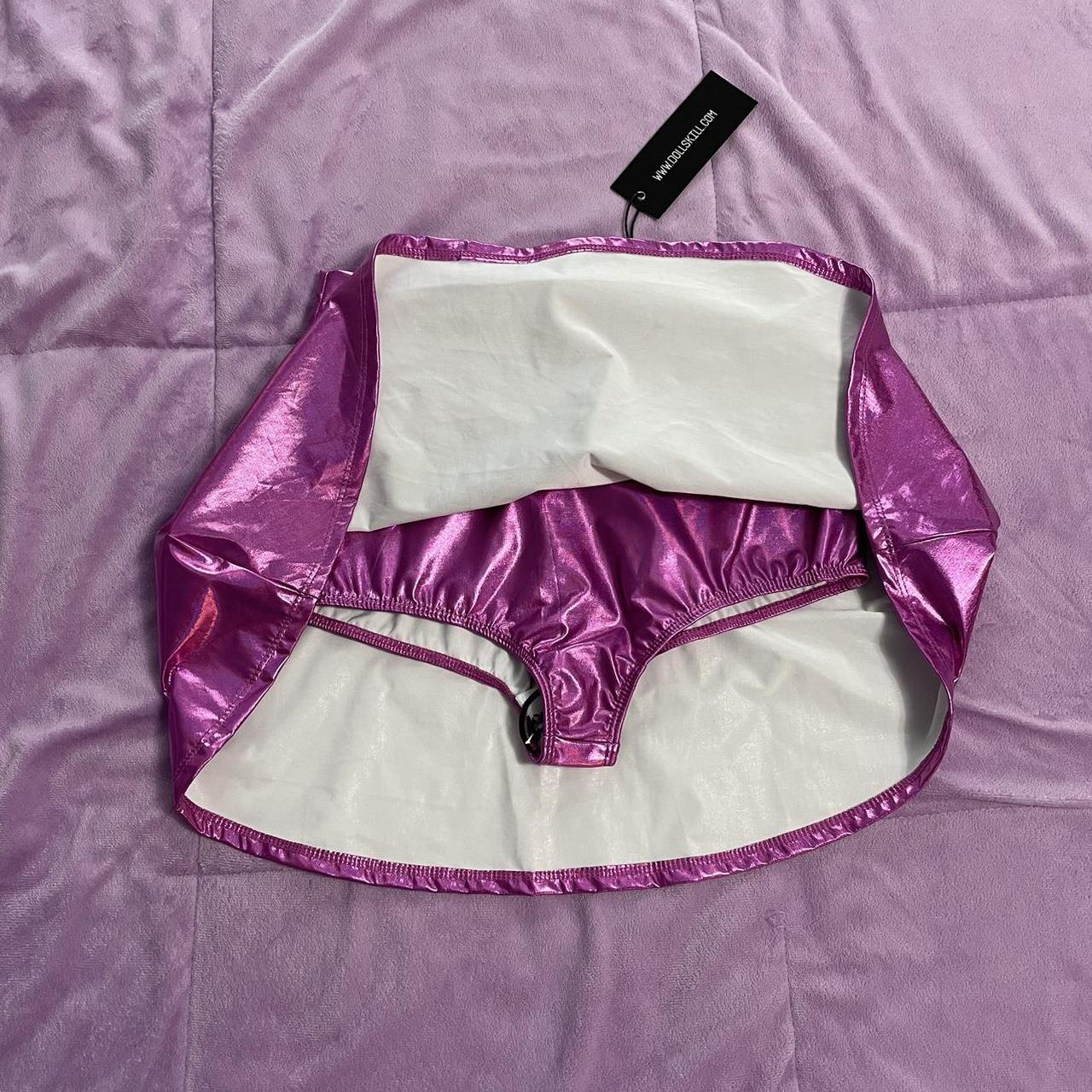 Club Exx pink metallic skort brand new never worn... - Depop