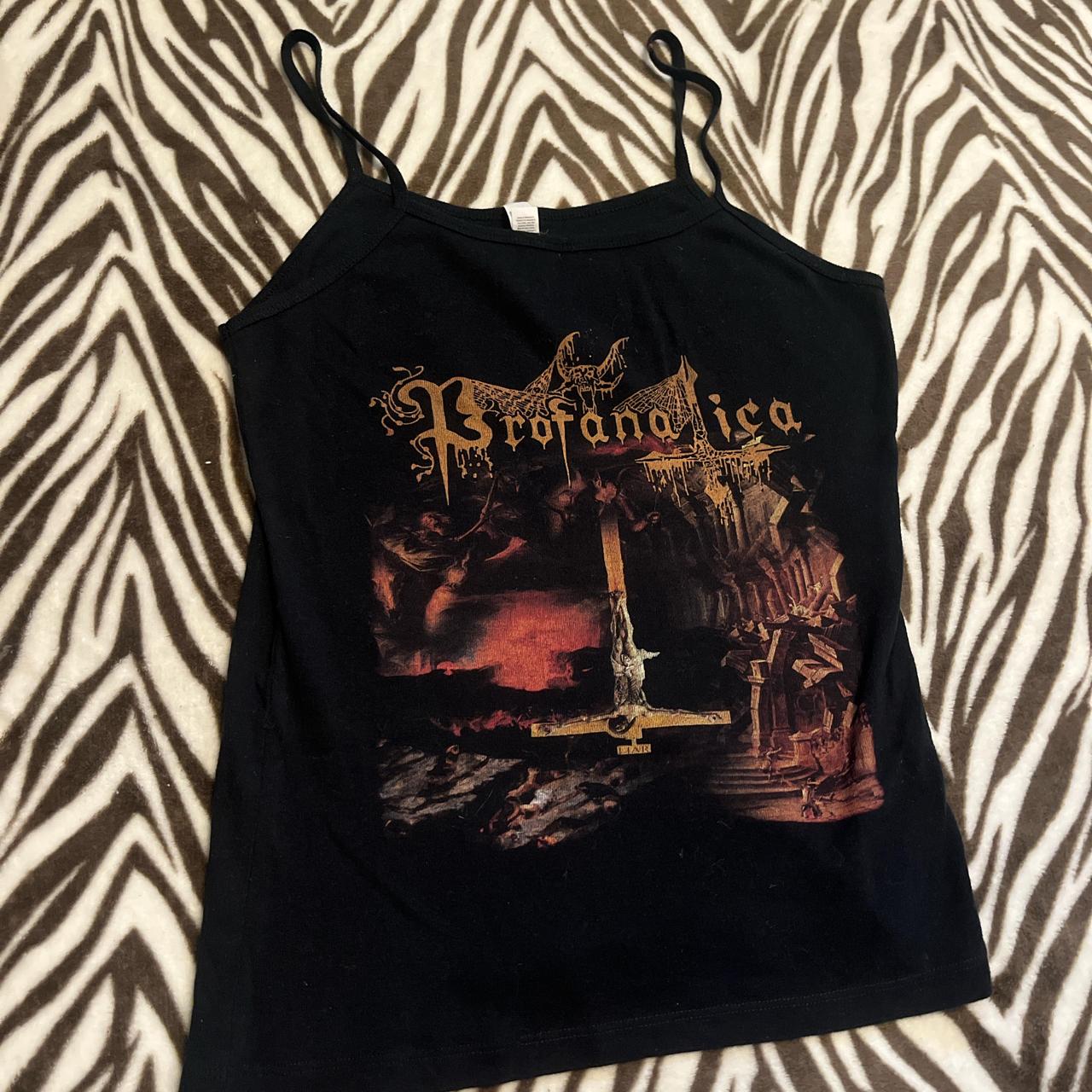 Profanatica tank top metal band spaghetti strap In... - Depop
