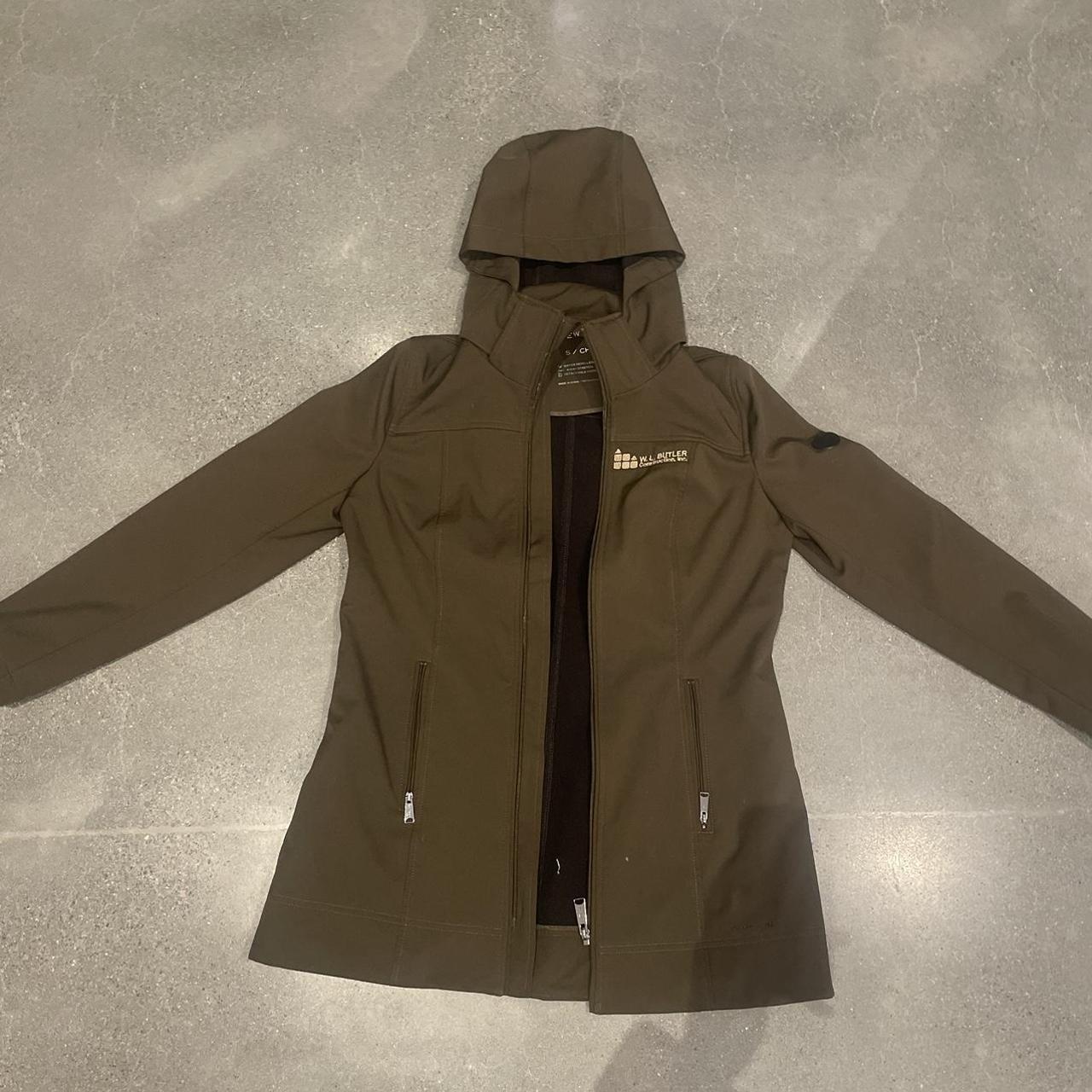 Super nice fleece lined brown rain jacket with... - Depop