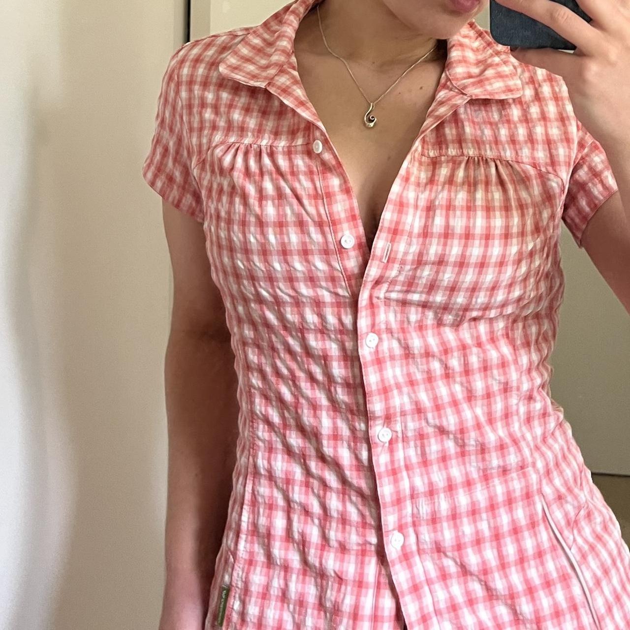 Super cute button up top Extra button that can be... - Depop