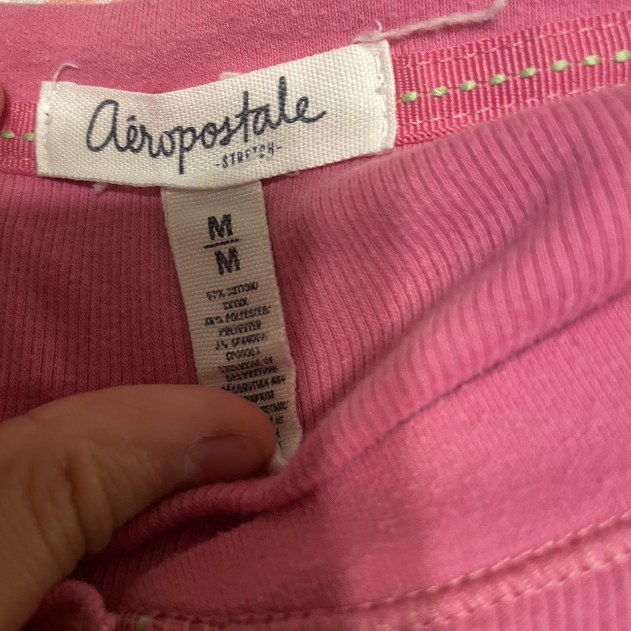 vintage Pink Aero long sleeve shirt with buttons on... - Depop