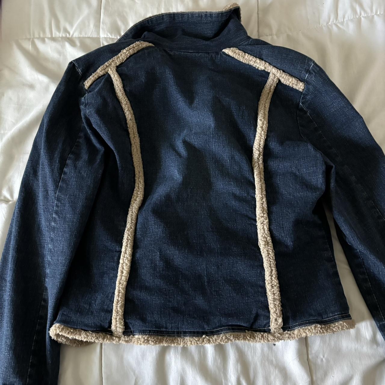 Fuzzy leather jacket #leather #cute - Depop