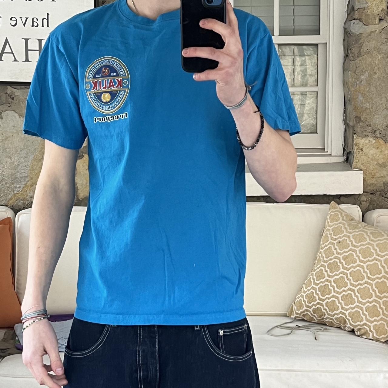 Vintage Blue Kalik Beer Shirt Size - L #skater... - Depop