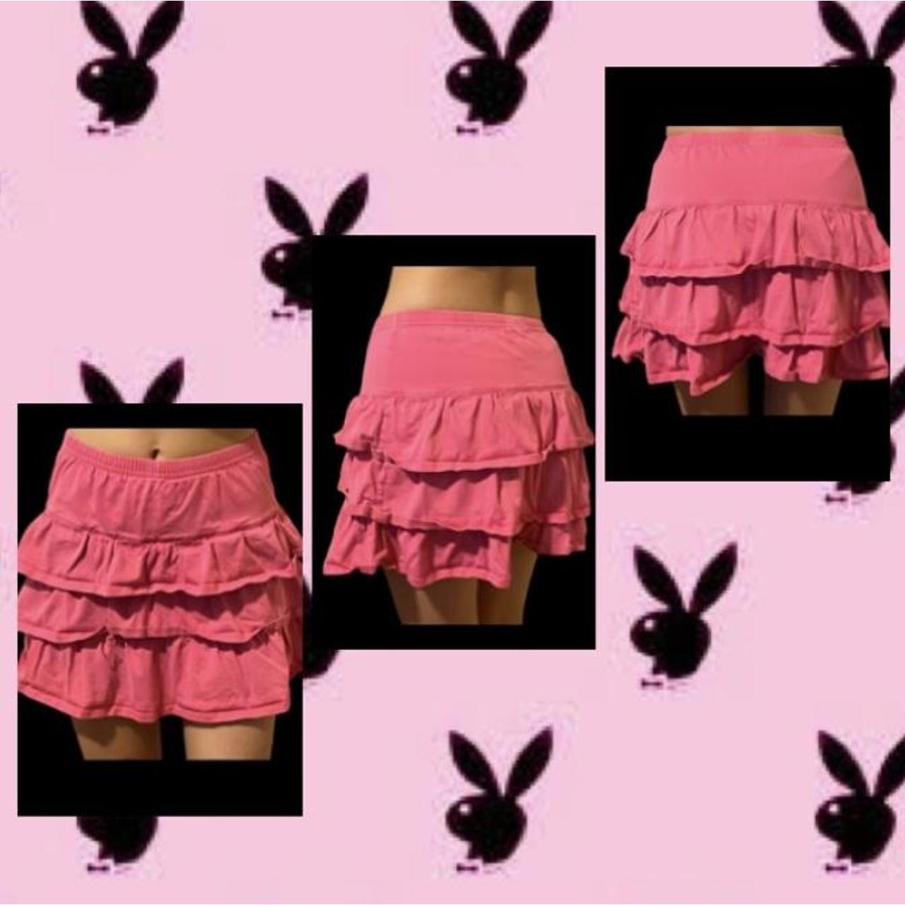 2000s Hot Pink Ruffled Skirt No size tag but fits a... - Depop